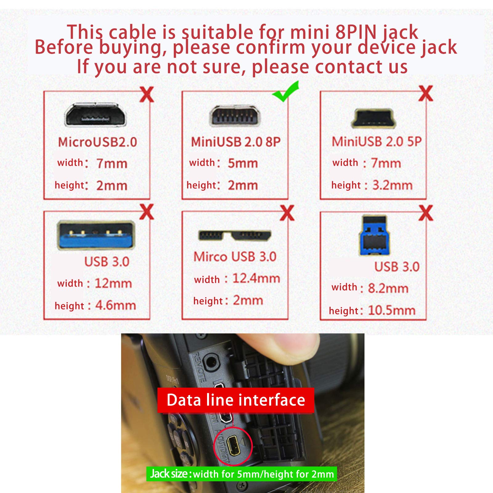 Replacement USB Camera Transfer Data Charging Cable Cord for Olympus Camera Stylus CB-USB7 SZ-15 X-990 VG-120 VG-140 VG-160 VR-120 VR-130 VR-310 VR-320 VR-330 VR-340 VR-350 VR-360 VH-210 FE-20 FE45