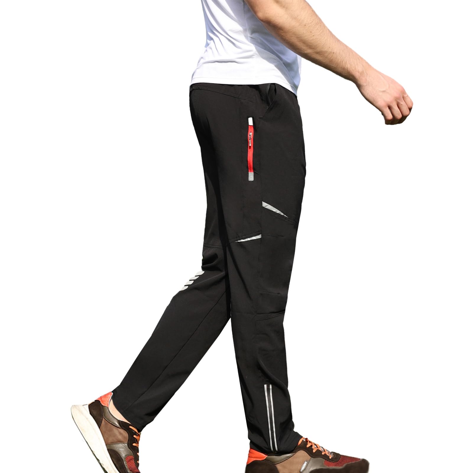 Mens Cycling Bike Pants Quick-Dry Waterproof for Outdoor Mountain Running Hiking Black Large