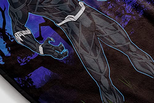 Marvel Black Panther Legend Throw Blanket - Measures 46 x 60 inches, Kids Bedding - Fade Resistant Super Soft Fleece (Official Product)