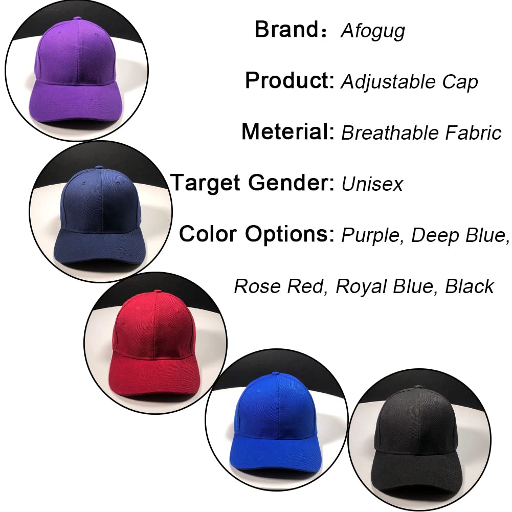 Solid Color Baseball Cap Unisex Golf Trucker Dad Hat Adjustable Size Classic Blank Ball Cap for Men Women (Purple)