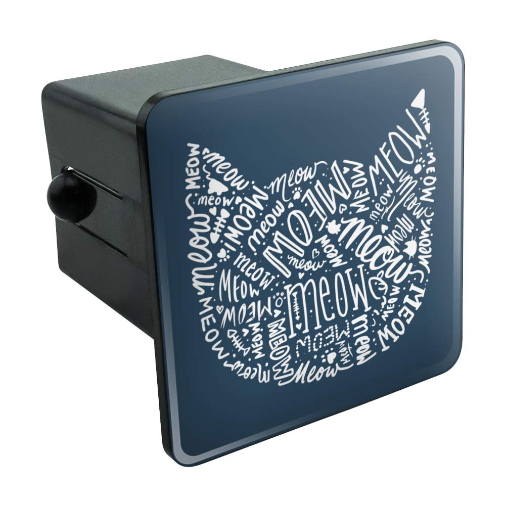 Meow Cat Kitten Kitty Silhouette Tow Trailer Hitch Cover Plug Insert