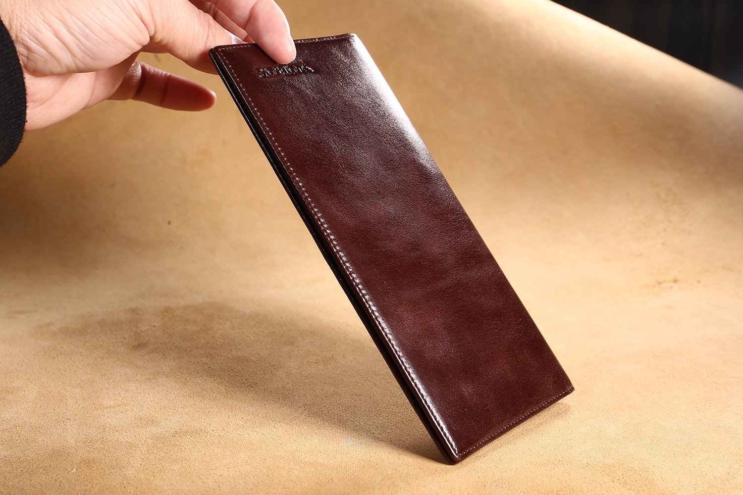 MANBANG Genuine Italian Leather Handbag Organizer Card Case Long Bifold Wallet