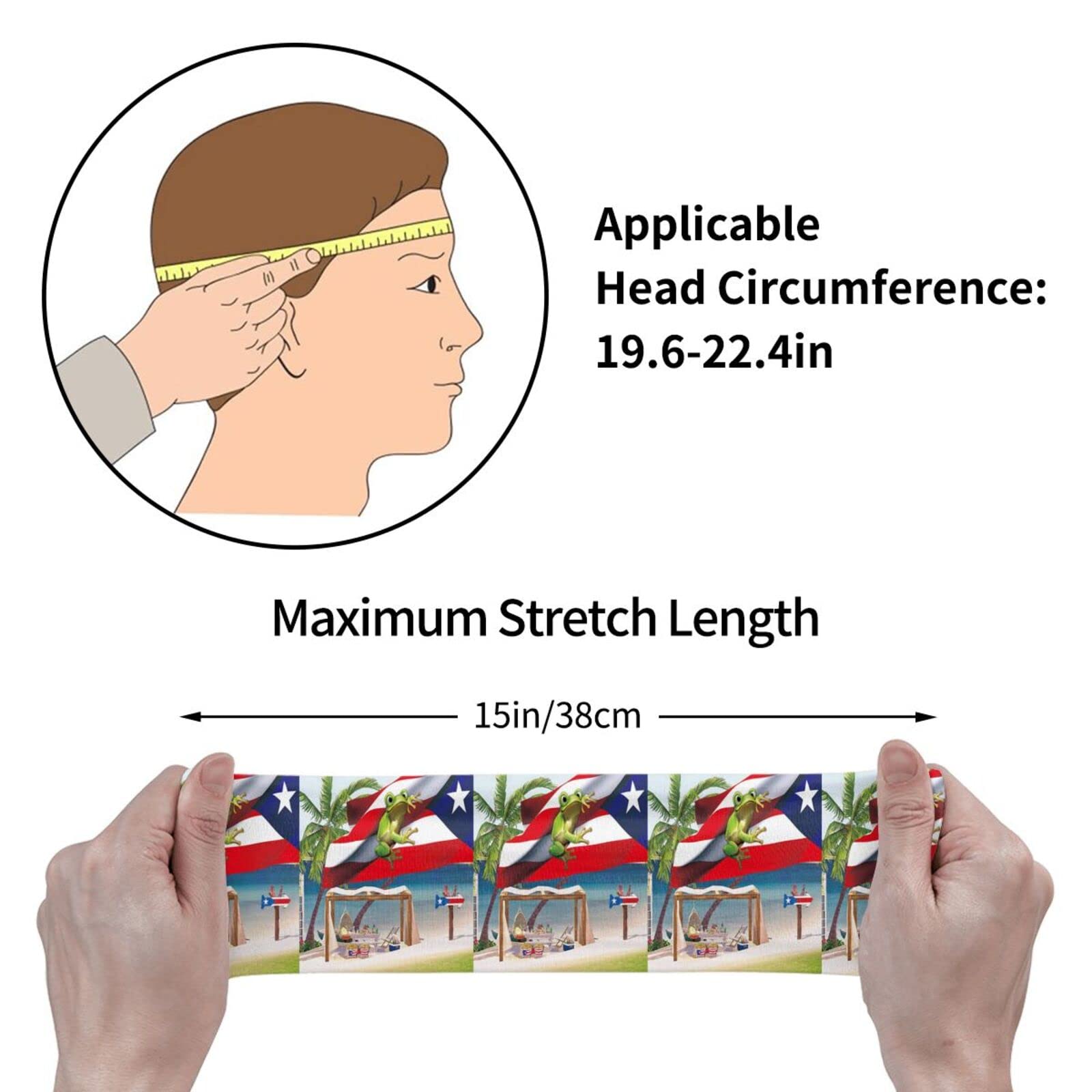 Workout Headbands for Men Women Puerto Rico Flag Vacation Breatheable Hair Bands Gym Sweat Bands