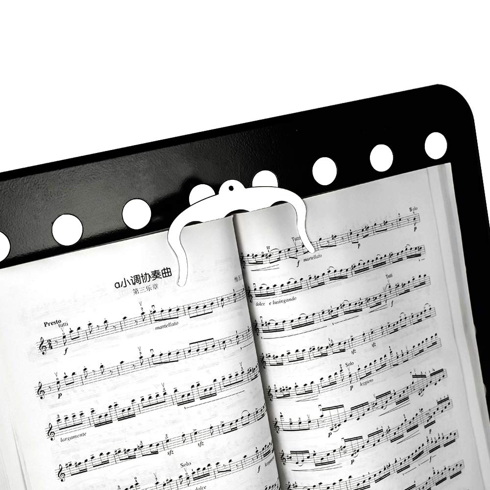 Music Book Clip,Page Holder - Silver Sheet Music Holders,Cookbook Clip