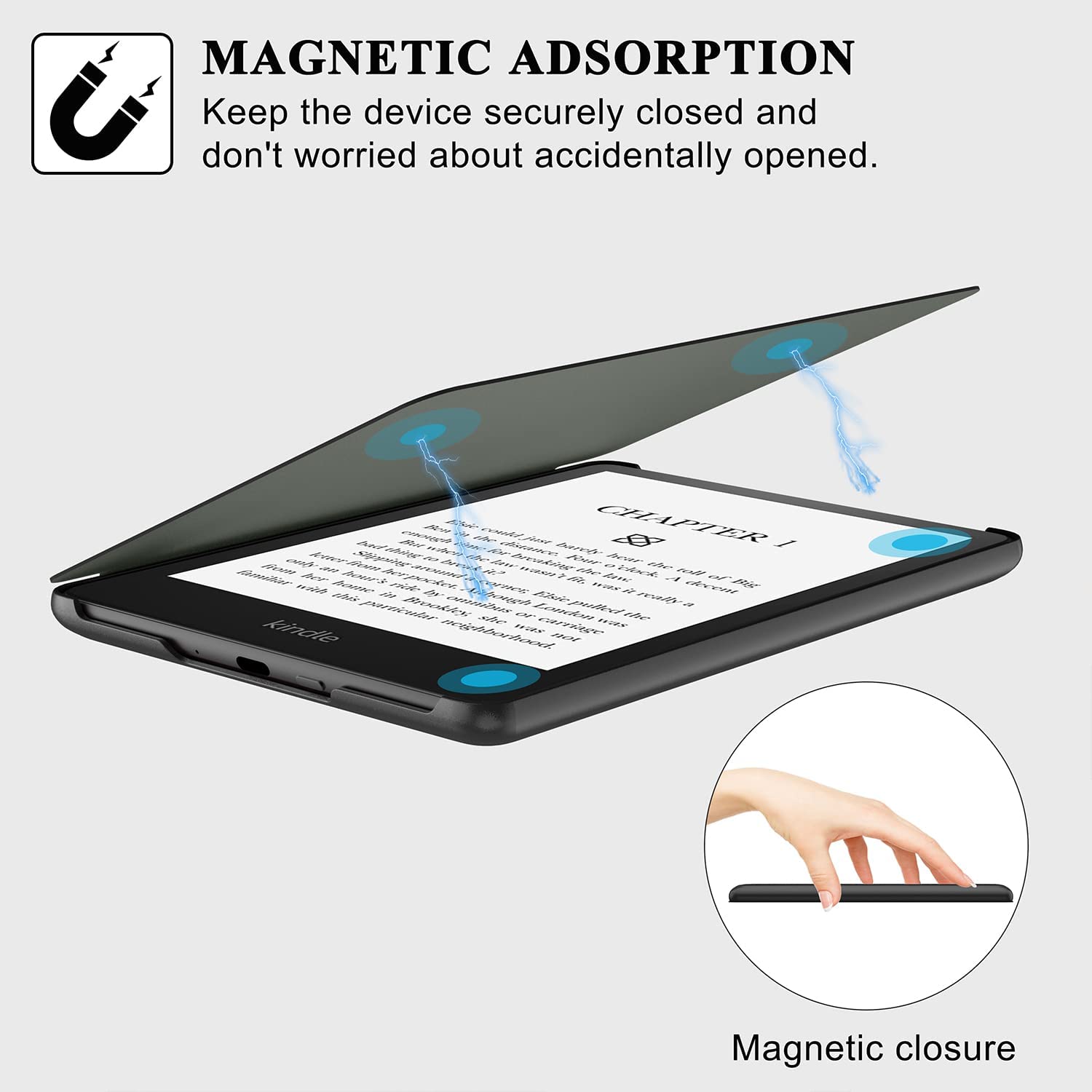 Soke Case for All-New Kindle Paperwhite,(Only Fit 11th Generation-2021 Release),Premium Slim Folio Cover with Auto Wake/Sleep for Kindle Paperwhite & Signature Edition 6.8" E-Reader,Black