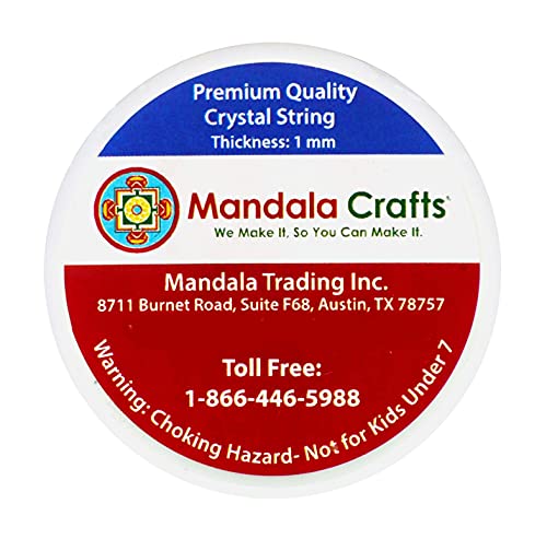 Mandala Crafts Crystal String Transparent 0.8mm Elastic Cord for Jewelry Making - 65 YDs Stretchy Elastic String Beading Cord - Elastic Bracelet String for Bracelet Making