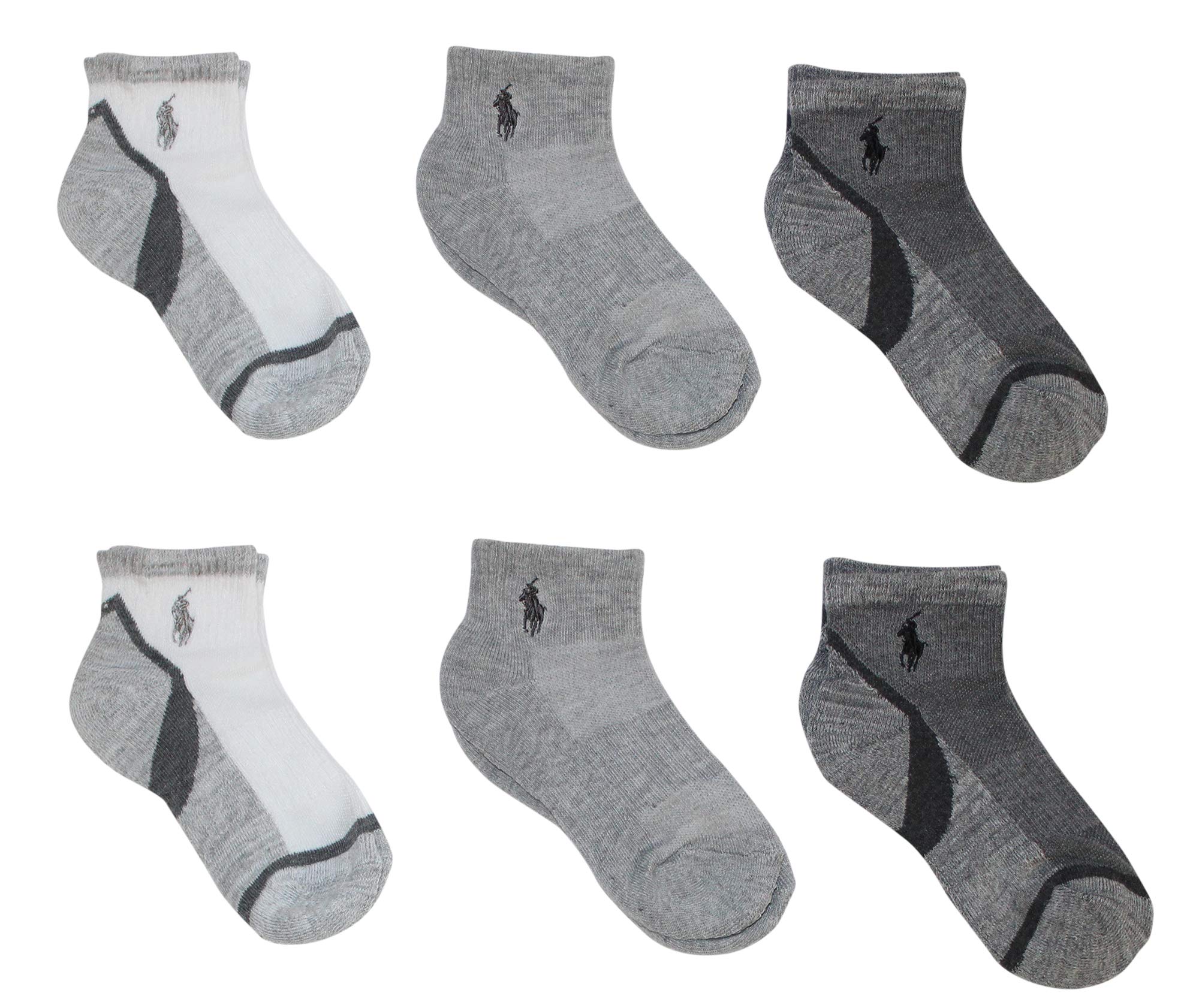 POLO RALPH LAUREN Infant Boy's 6-Pack Organic Essentials Quarter Socks, Assorted, 18-24 Month