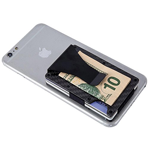 Minimalist Money Clip Wallet Front Pocket RFID Blocking Credit Cards Holder Slim Wallets for Men Women - Carbon Fiber