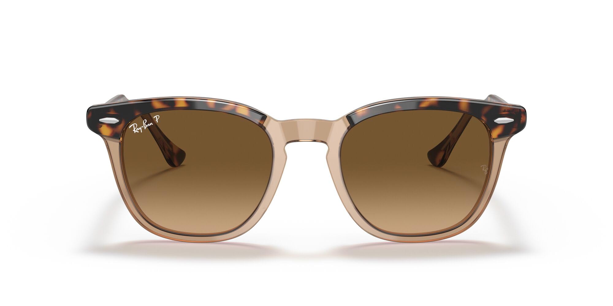 Ray-Ban RB2298 Hawkeye Square Sunglasses, Havana On Transparent Brown/Brown Gradient Polarized, 52 mm