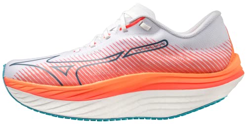 Mizuno Men's Wave Rebellion Pro Running Shoe, White/Silver, 8