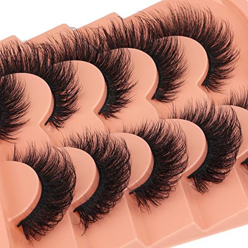 Natural Fox Eye Lashes Wispy False Eyelashes 18mm Fluffy Mink Lashes D Curl Fake Cat Eyelashes Multipack by TOOCHUNAG