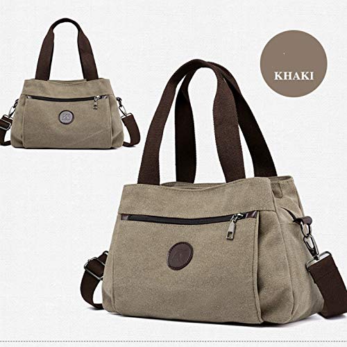 poopy Purse Handbag for Women Canvas Tote Bag Casual Shoulder Bag Travel Bag(khaki)