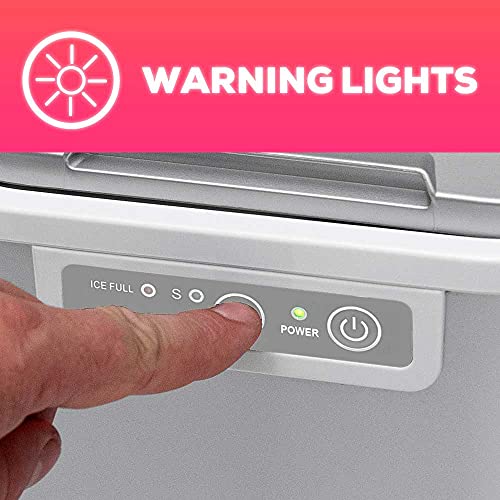 SUGGAR Ice Maker Machine β Mini Ice Machine with Scoop & Basket, 1.8 lbs Storage - Make 26 lbs Ice in 24 Hours β Self Cleaning Mode with Drainage Compact β Portable Ice Cube Maker (Indoor Outdoor)