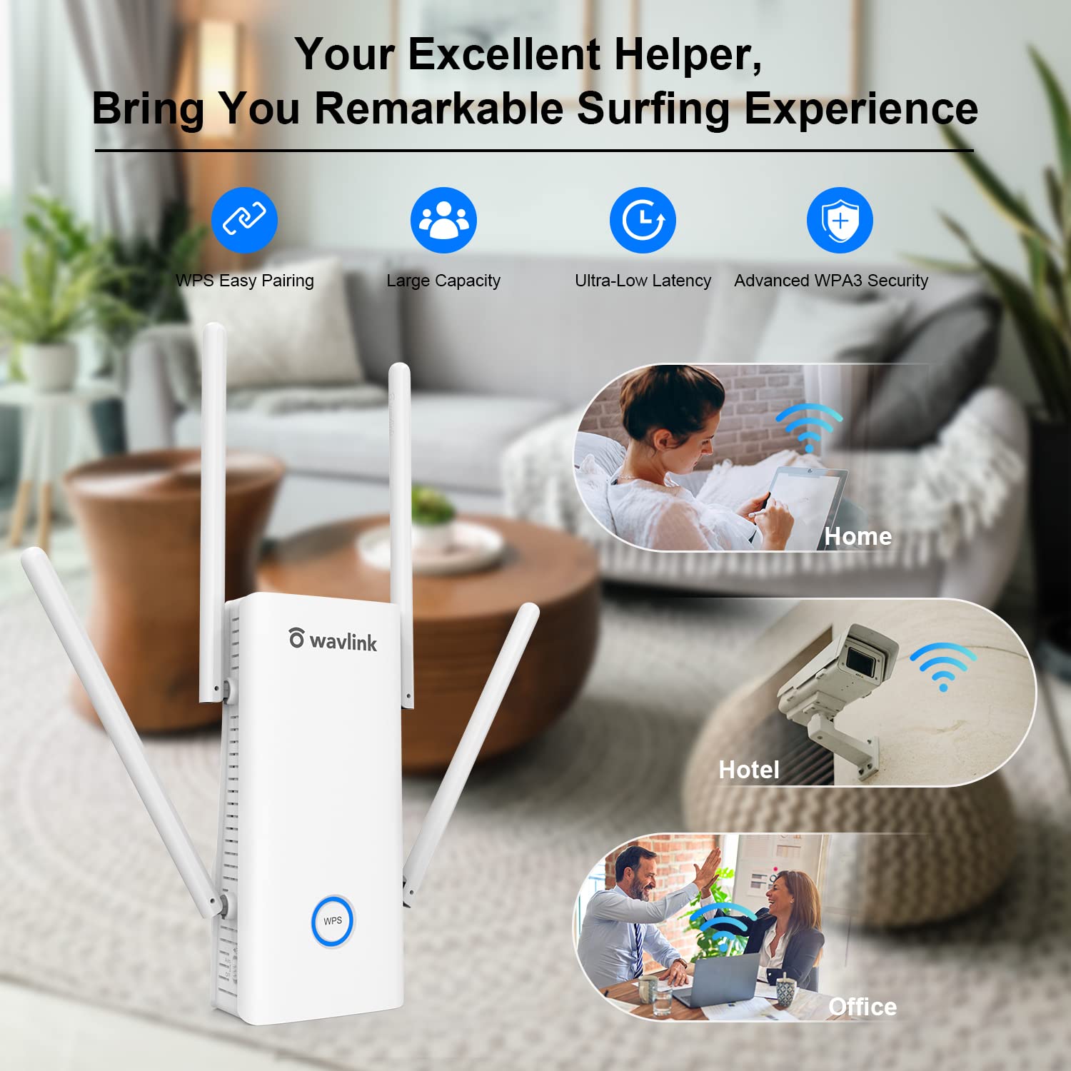 WAVLINK WiFi Extender AX1800 Dual Band WiFi Signal Booster,Coverage Up to 2500 Sq.ft and 96 Devices,WiFi Range Extender with Gigabit Ethernet Port,Wall Plug Design,Support Router/AP/Repeater Mode