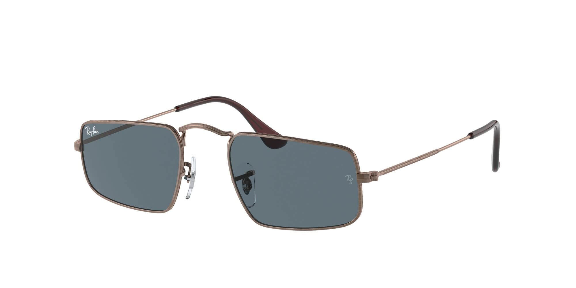 Ray-Ban RB3957 Julie Rectangular Sunglasses, Antique Copper/Blue, 46 mm
