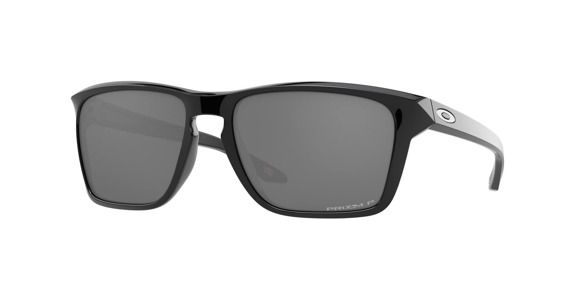 Oakley Men's Oo9448f Sylas Low Bridge Fit Rectangular Sunglasses, Polished Black/Prizm Black Polarized, 58 mm