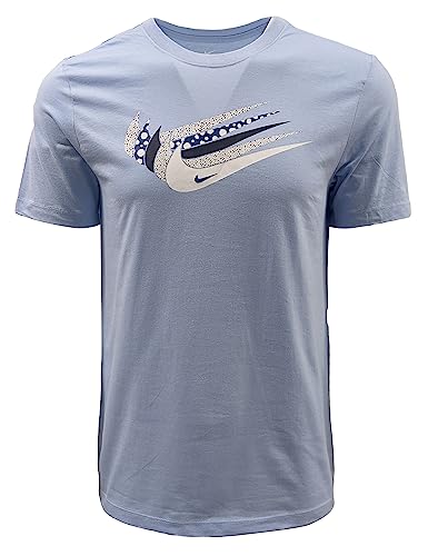 Nike Men's Sportswear Swoosh T-Shirts (Large, Light Blue (Multi-Swoosh))