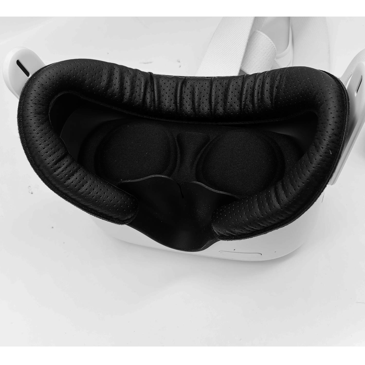 pordsioc Upgrade Facial Interface Bracket & Protein Leather Foam Face Cover Pad & Lens Cover Silicone Anti-Leakage Nose Pad for Oculus Quest 2 Accessories Set 4 in 1