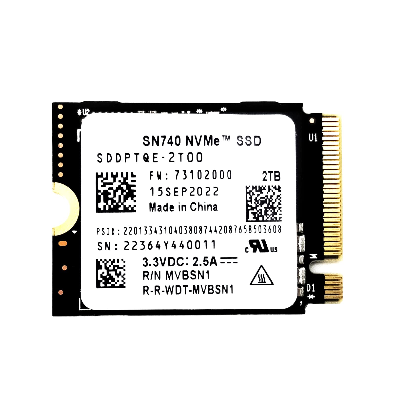 Yassdwbn SN740 m.2 2230 SSD 2TB NVMe PCIe for Steam Deck Surface pro9,for ROG Flow