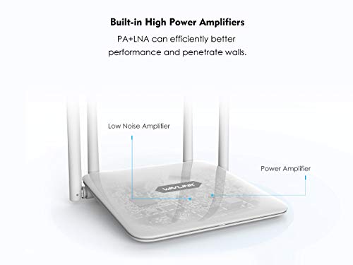 WAVLINK AC1200 WiFi Wireless Router,Dual-Band 5Ghz+2.4Ghz Smart Router,High Speed Router for Game & HD Video with 4x5dBi High Gain Antenna,Amplifiers PA+LNA,Guest Wi-Fi,Router/Access Point/WISP Mode