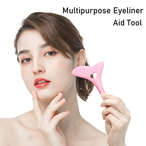 SHANPIN 2pcs Eyeline Stencils Silicone Winged Tip Eyeline Aid Eyebrow Pencil Stencil Reusable Smoky Eyeshadow Multifunctional Eye Makeup Tool Kit Quick Stencil Aid Eyeliners Molds Eyeliner Stencil