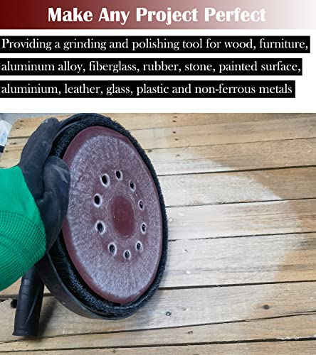 Tonmp 35 Pack 9 Inch 10 Hole Drywall Sanding Discs Set- 40 60 80 120 150 180 240 Grits Hook-and-Loop Aluminum Oxide Abrasive Sander Paper for 9" Drywall Sander