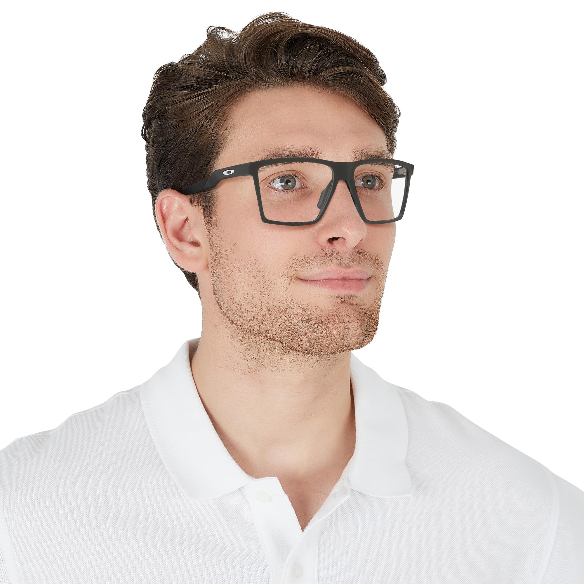 Oakley Men's Ox8052 Futurity Square Prescription Eyewear Frames, Satin Black/Demo Lens, 57 mm