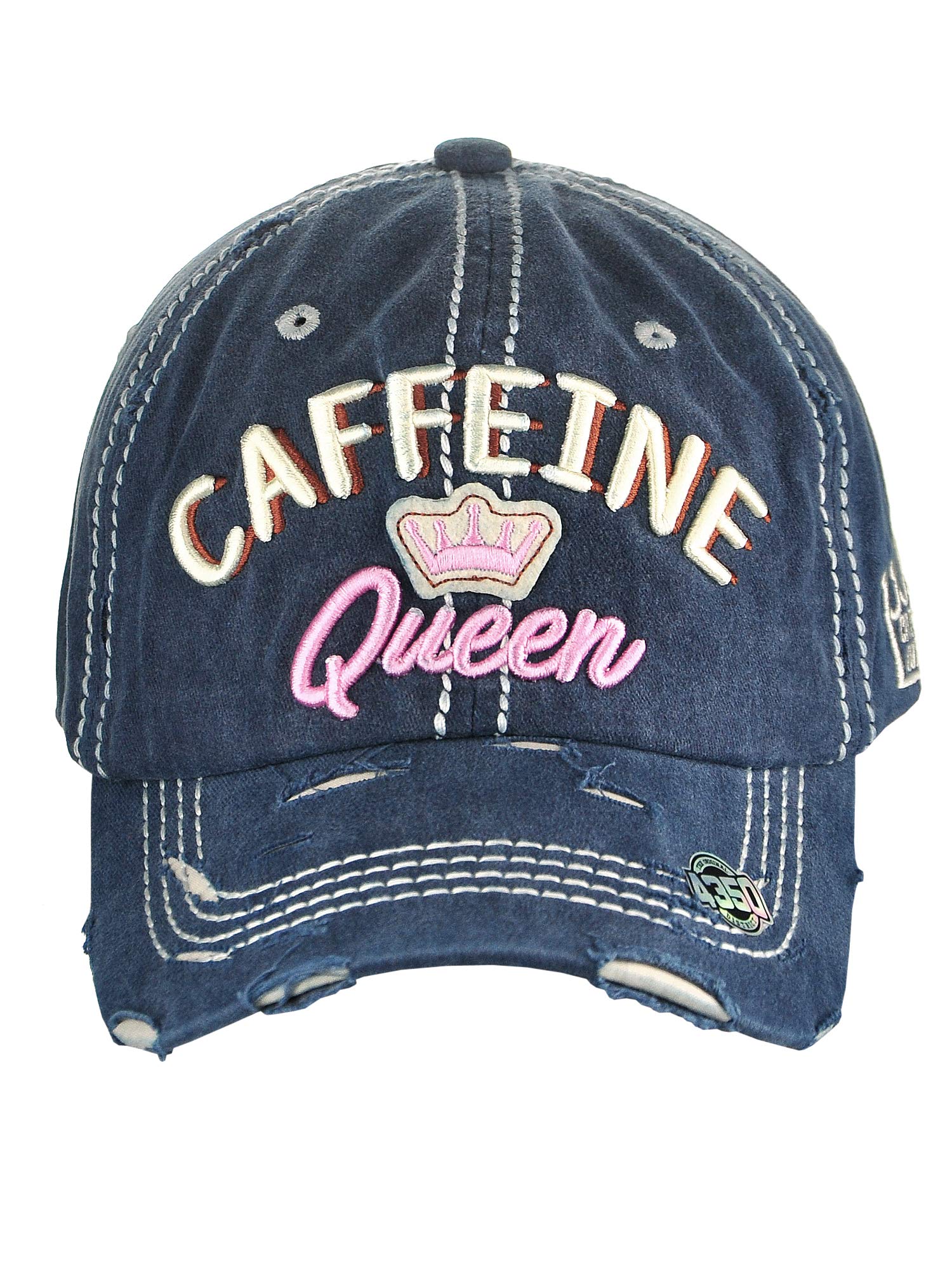 NYFASHION101 Women's Distressed Unconstructed Embroidered Baseball Cap Dad Hat, Dance Mama, Black