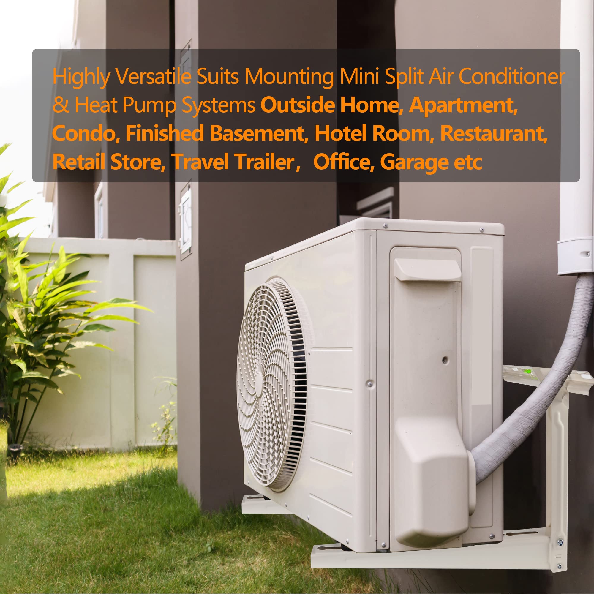 WeCooper Heavy Duty Mini Split Wall Mounting Bracket,Outdoor Air Conditioner Mount Condenser Bracket for 7000-18000BTU Universal Ductless Heat Pump, Compressors & HVAC Systems