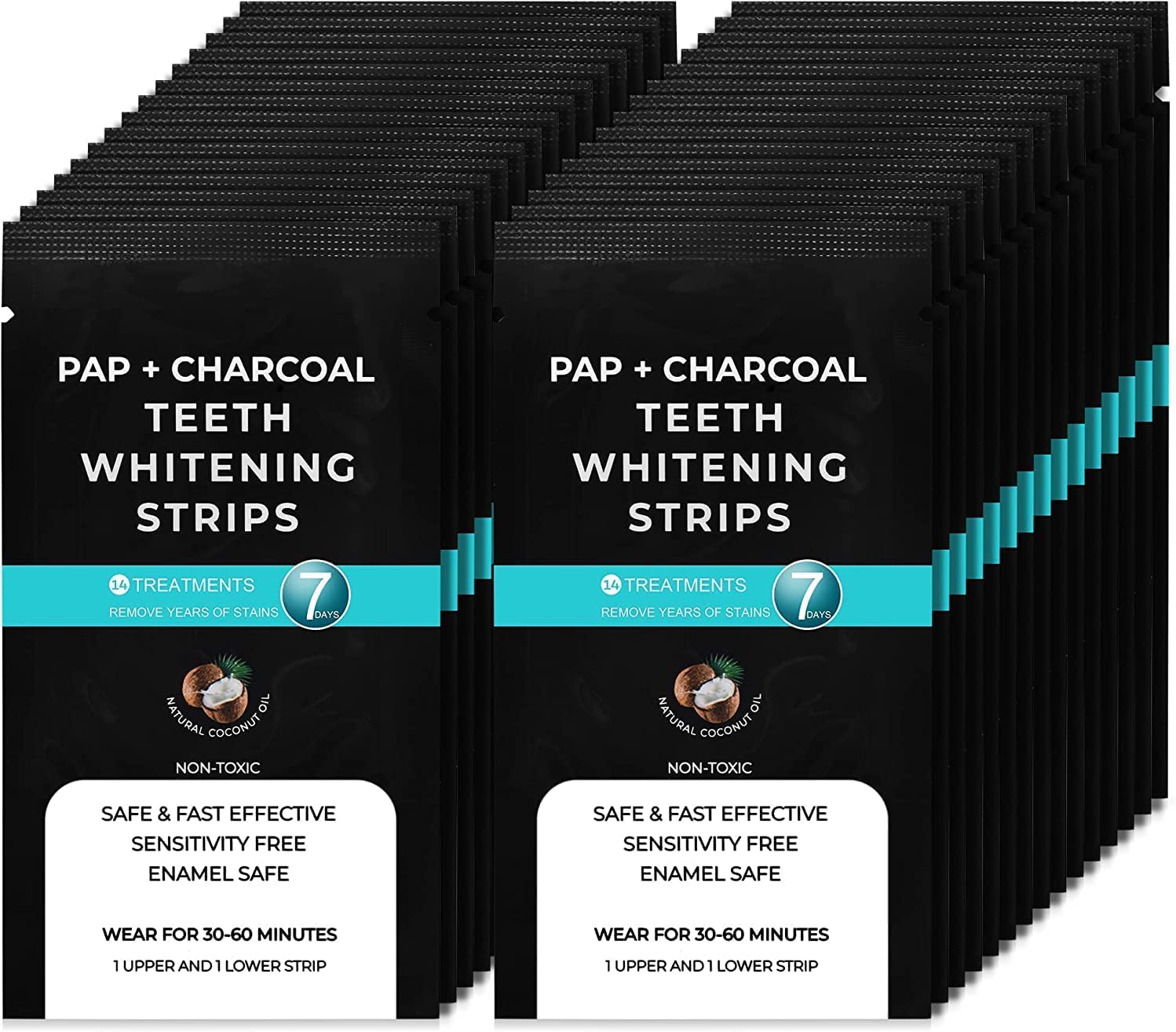 Teeth Whitening Strips, Whitening Strips, 28 Non-Sensitive Whitening Strips, Teeth Whitening Kit, 14 Sets Fast-Result Teeth Whitener, Peroxide Free Teeth Whitening Strips