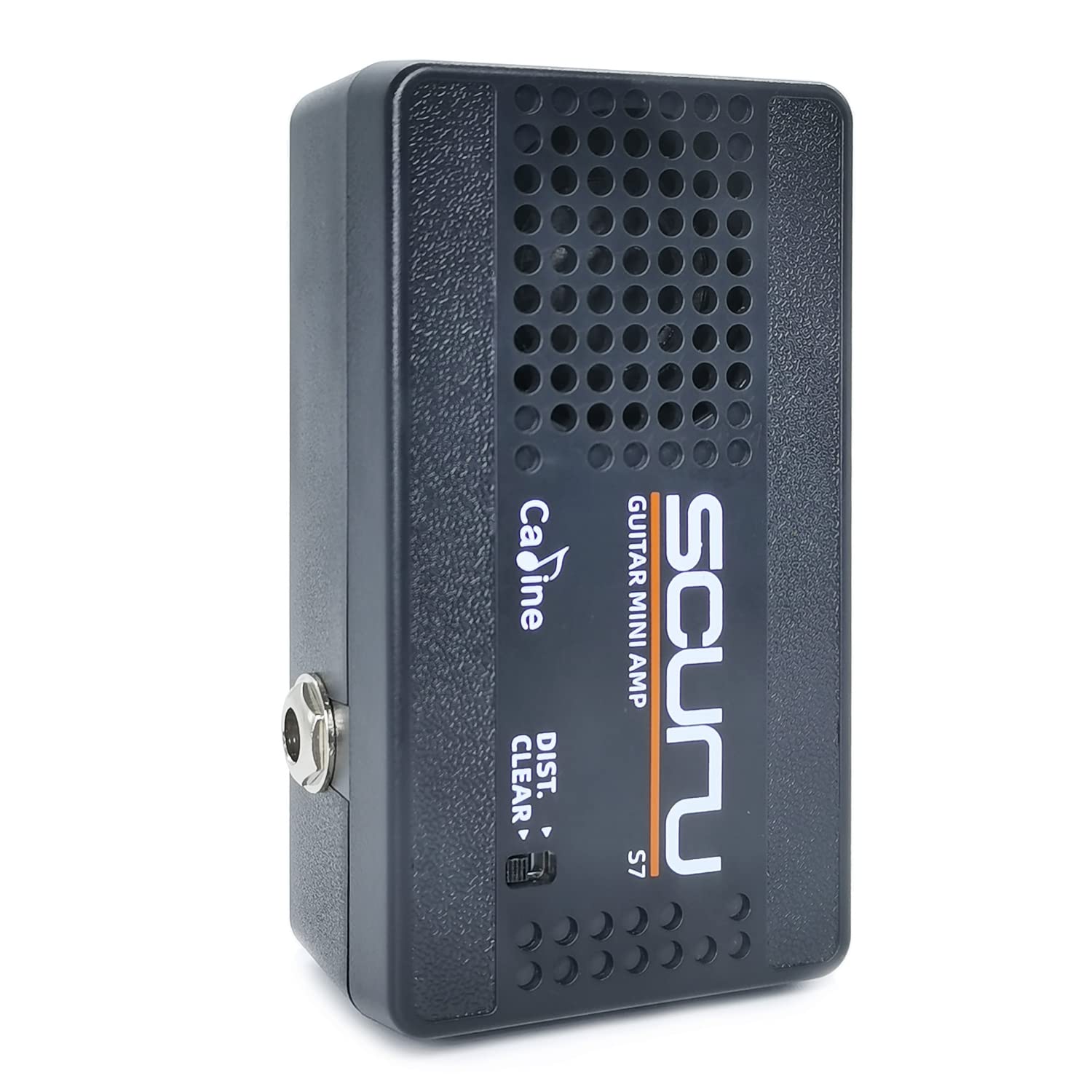 Portable Electric Guitar Mini Amp 3 Watt Built in Clear Distortion Channel with 9V Power Adapter - S7 Pocket Mini Guitar Amp Mini Speaker Guitar Practice Amplifier with Headphone Jack Output AUX Input