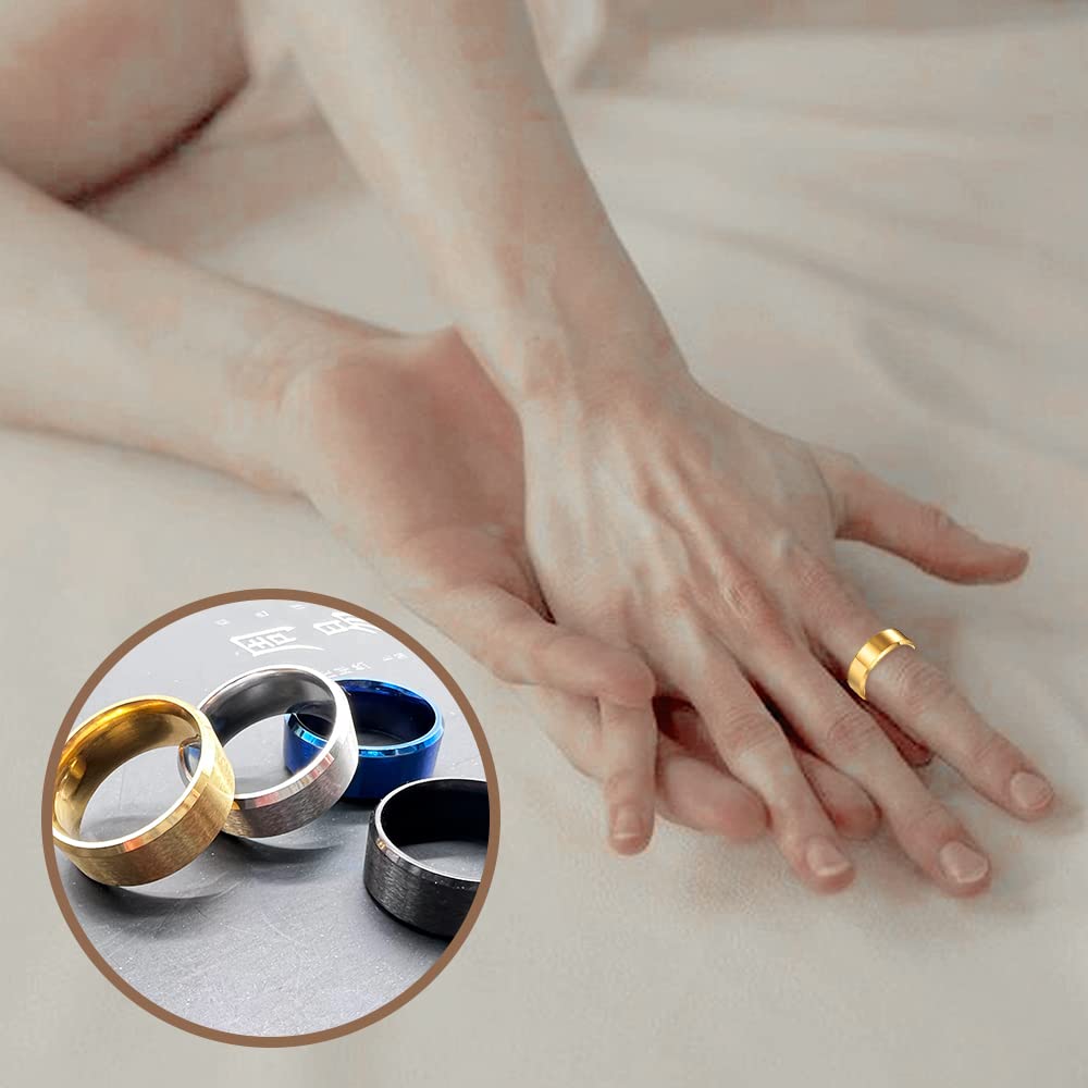 SAMOCO 16 Pcs Stainless Steel Fidget Band Rings for Men Women Cool Dragon Chain Stress Anxiety Relief Wedding Promise Band Ring Set Size 11