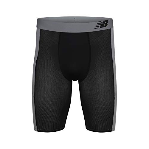 New Balance Men's Baseball Sports Slider Shorts, Black, Medium