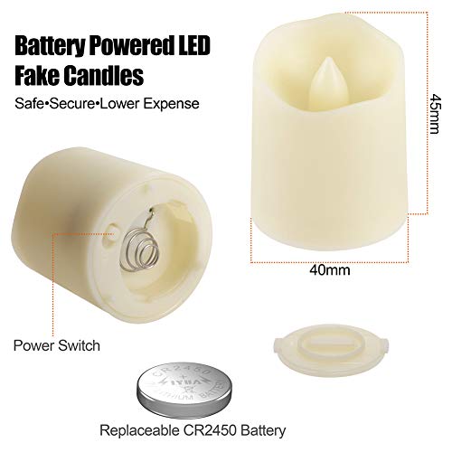PChero 9pcs LED Flameless Candles with Remote Control and Timer Function, Brightness and Flicker or Continuous Bright Adjustable, Last More Than 200 Hours