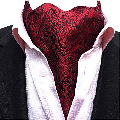 Men's Cravat Jacquard Woven Silk Necktie Scarf Formal Ascot Color 1