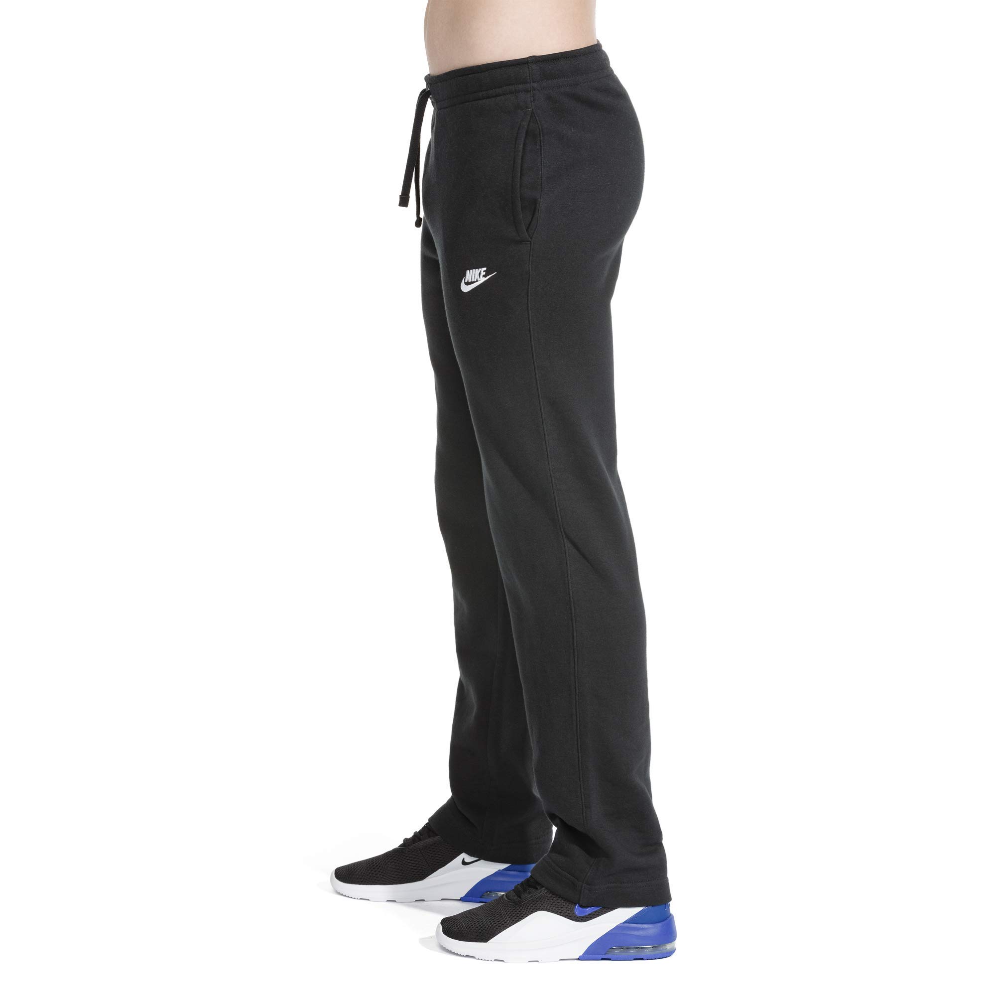Nike Men's Sportswear Open Hem Club Pants, Obsidian/White, Large