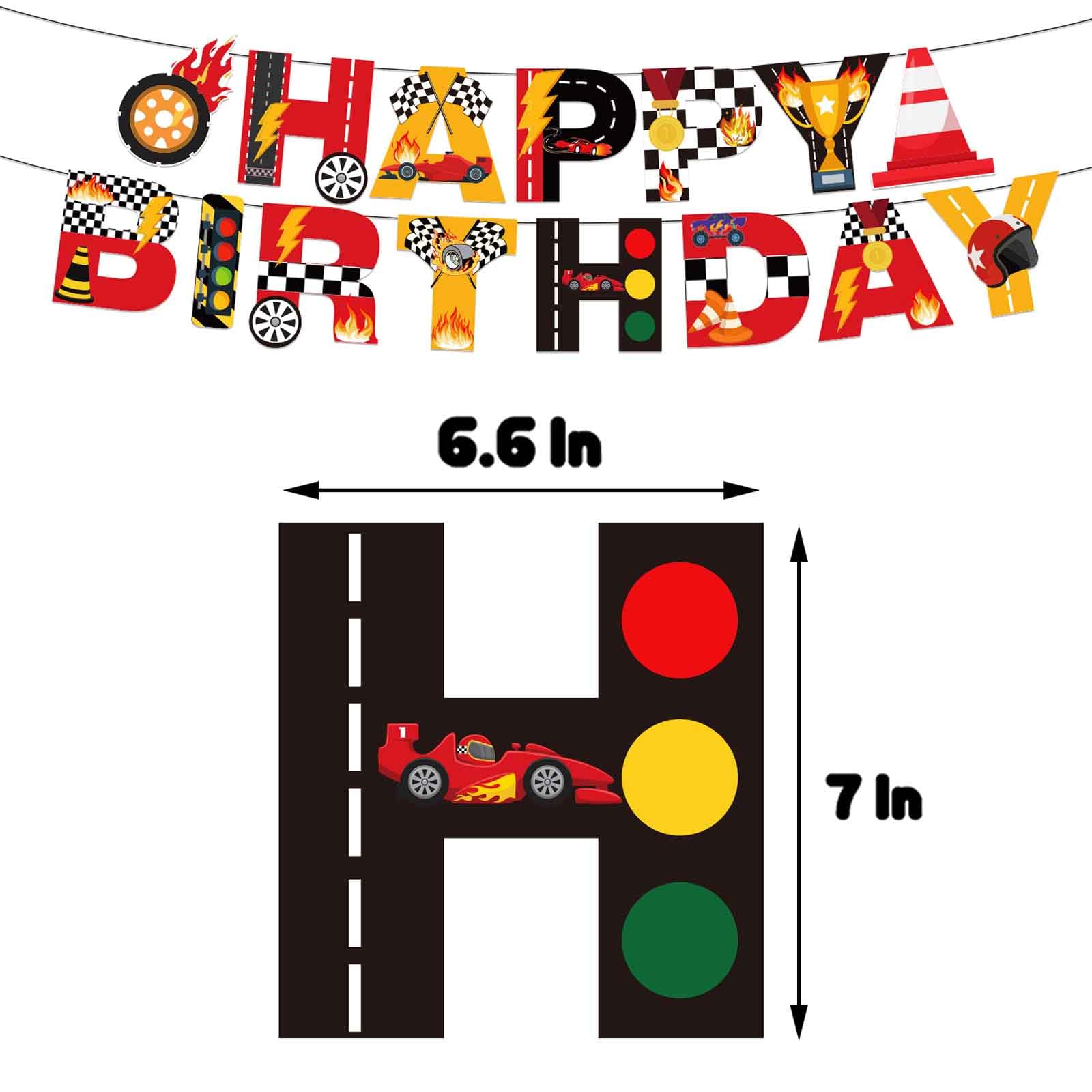 MQZQP Two Fast Birthday Decorations with Backdrop Banner Cake Topper Hanging Swirl Decorations & Balloons