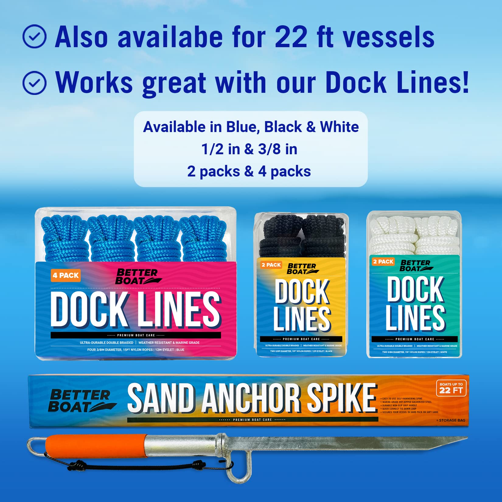 Sand Spike Boat Anchor Pole for Boats Jetski Pontoon Kayak Jet Ski Boating | Large & Small Slide Pole Stick System for Shallow Water Shore, Sandbar, Beach & Land with Bag for Accessories Up to 30 Ft