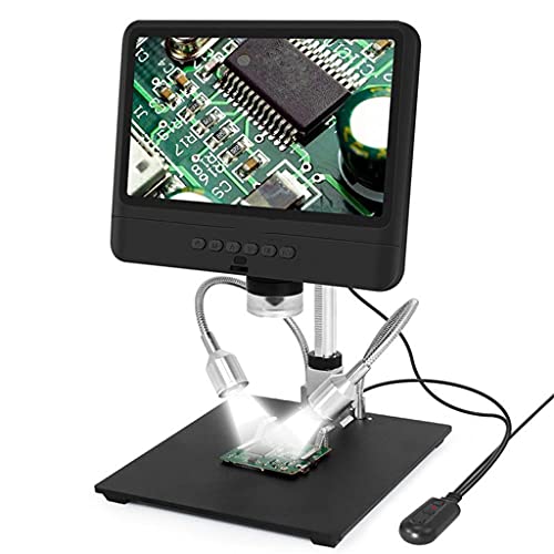 YHUA 8.5 Inch Microscope 1080P Adjustable LCD Display Microscope for Soldering Industrial Maintenance