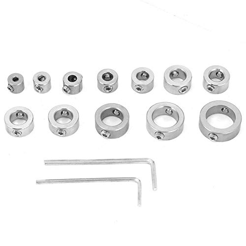 YWBL-WH 12PCS Stop Collar Set 3-16mm Drill Stop Bit Collar Set Drill Depth Stop Bit Collar Set Drilling Limit Ring