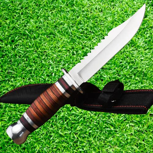PSK209 - Fixed Blade Knife D2 Blade WOOD Handle Camping Survival Knife Outdoor Hunting