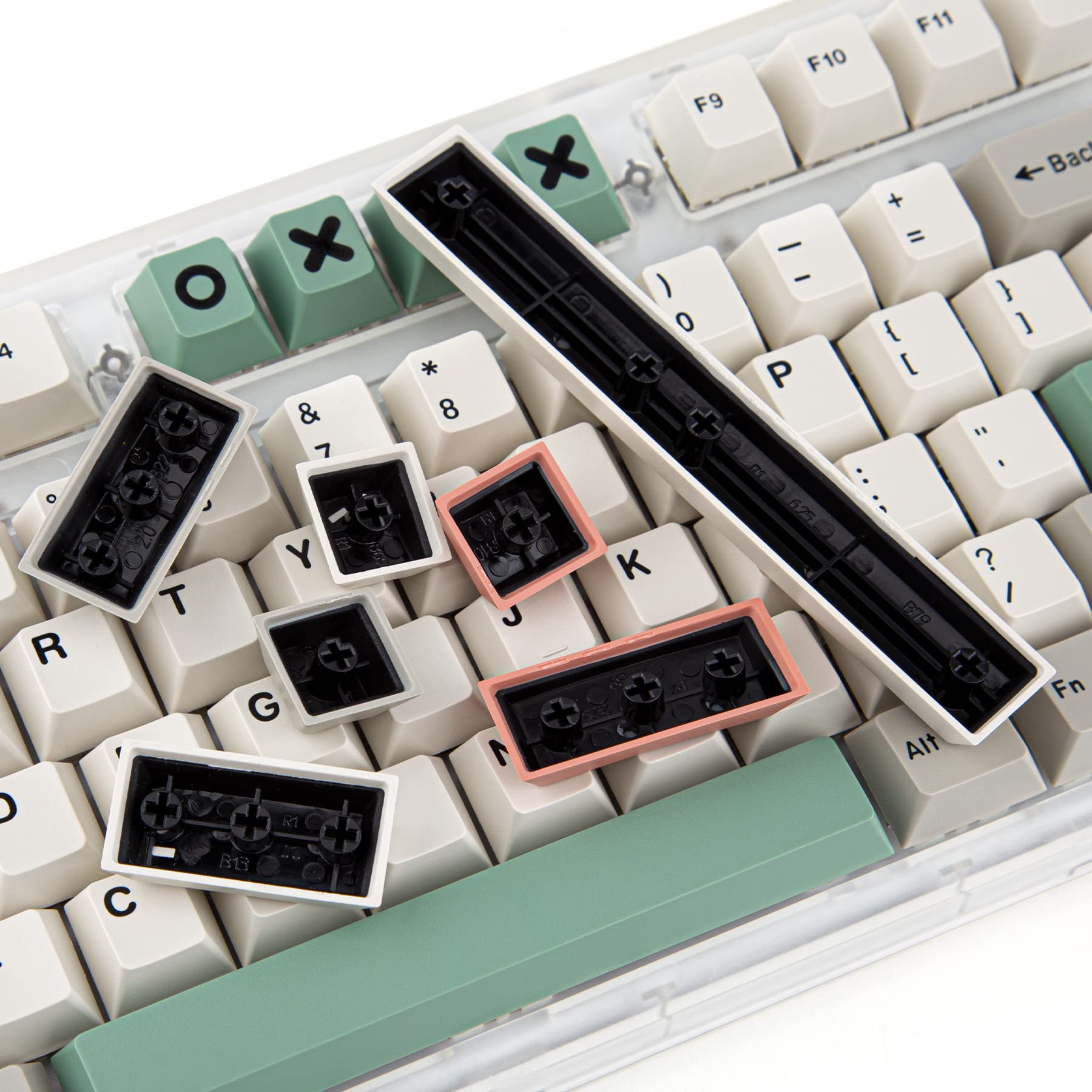UniCusMech Custom Cherry Profile Double Shot 196 Keys Keycaps ANSI & ISO Layout Keycaps for Mechanical Gaming Keyboard Cherry MX Switches (9009)