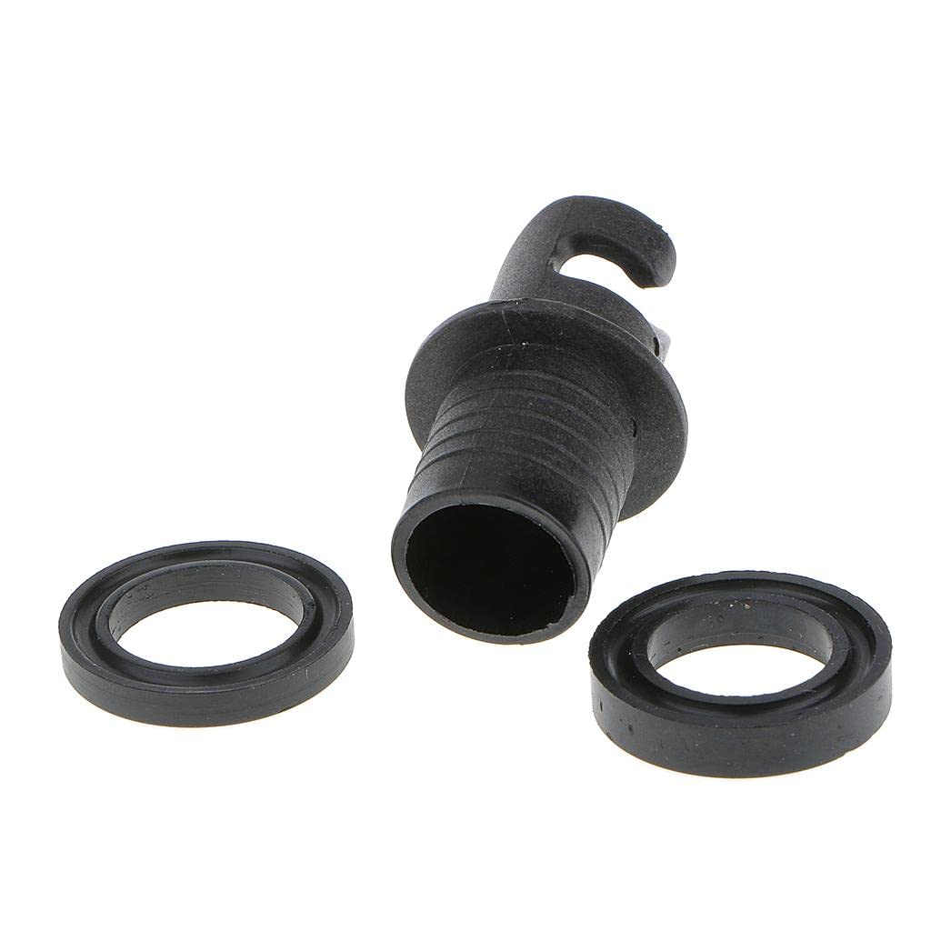 MonkeyJack 2pcs Air Pump Hose Valve Adapter for Kayak Inflatable Boat/Raft in Black