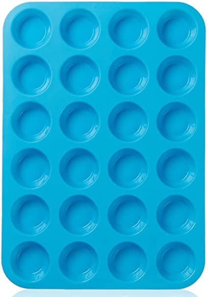 SAMZAREULO Silicone Muffin Pan Mini 24 Cups Cupcake Pan