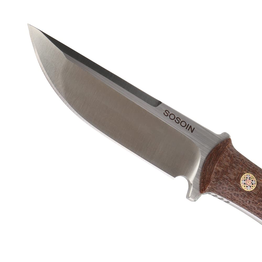 Sosoin D2 steel blade Sos-004 outdoor survival hunting knife with linen handle (S2)