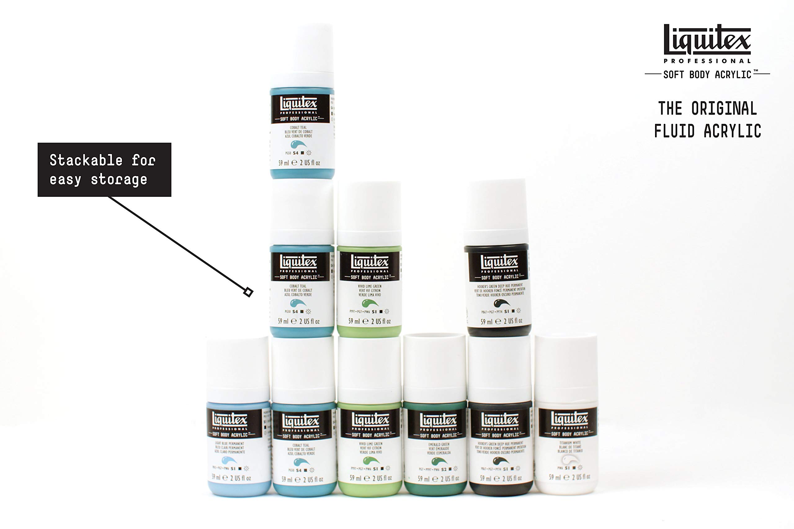 Liquitex Professional Soft Body Acrylic Paint, 6 x 59ml (2-oz), Muted Collection + White Set