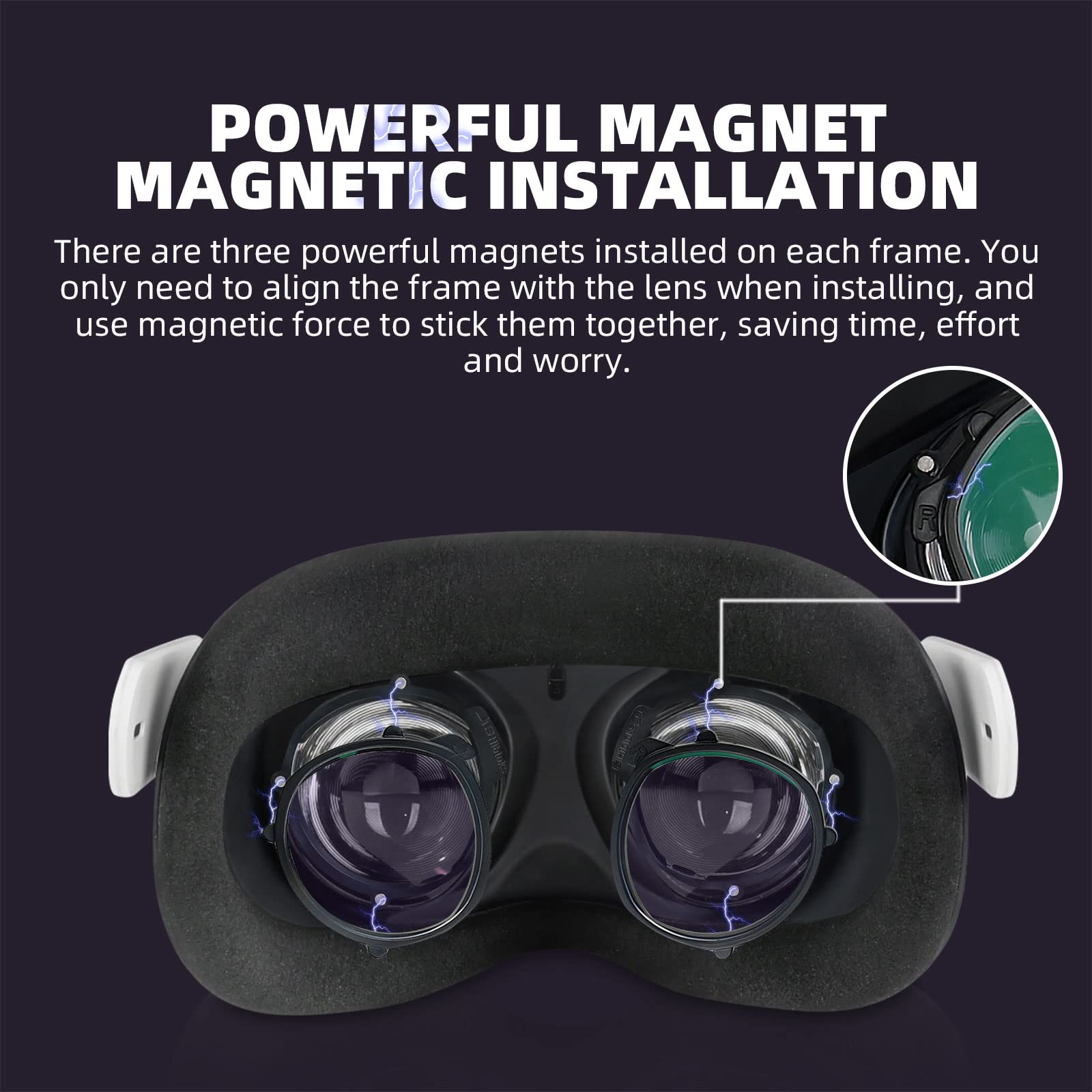 RCGEEK Myopia Glasses Lenses for Oculus Quest 2, VR Lens Insert for Oculus Quest 2, Double Protection & Easy to Install Vision Correction Lenses (Protective Lense)