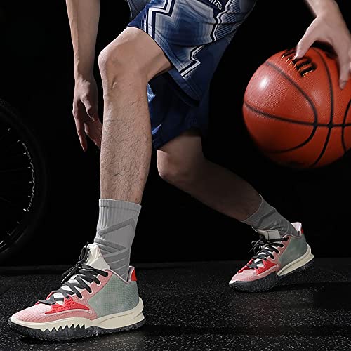 Teendi Cushioned Athletic Sports Crew Socks Cotton Athletic Running Socks Multi Color Basketball Socks Black (Black, White, Grey, Sky Blue 4 Pairs)