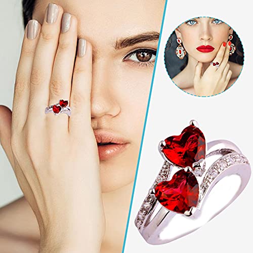 Women Engagement Ring, Exquisite Water-Drop Pear Shaped Moissanite Ring with Side Stones Promise Bridal Ring for Girlfriends Wife, Size 5-12