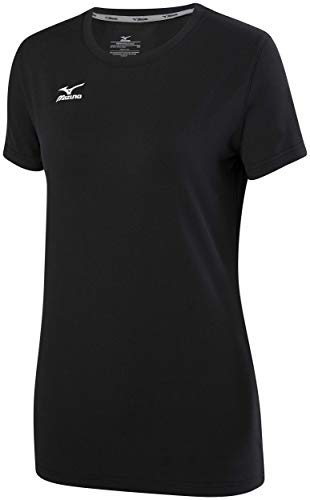 Mizuno womens 2.0 Mizuno 440647 9090 05 M Women s Volleyball 2 0 Attack Tee Shirt, Black, Medium US